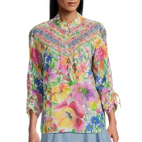 John Mark | Tops | John Mark Womens Large Spring Tim Pastel Floral ...